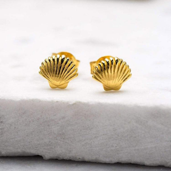 Seashell Studs Gold – plainjanes