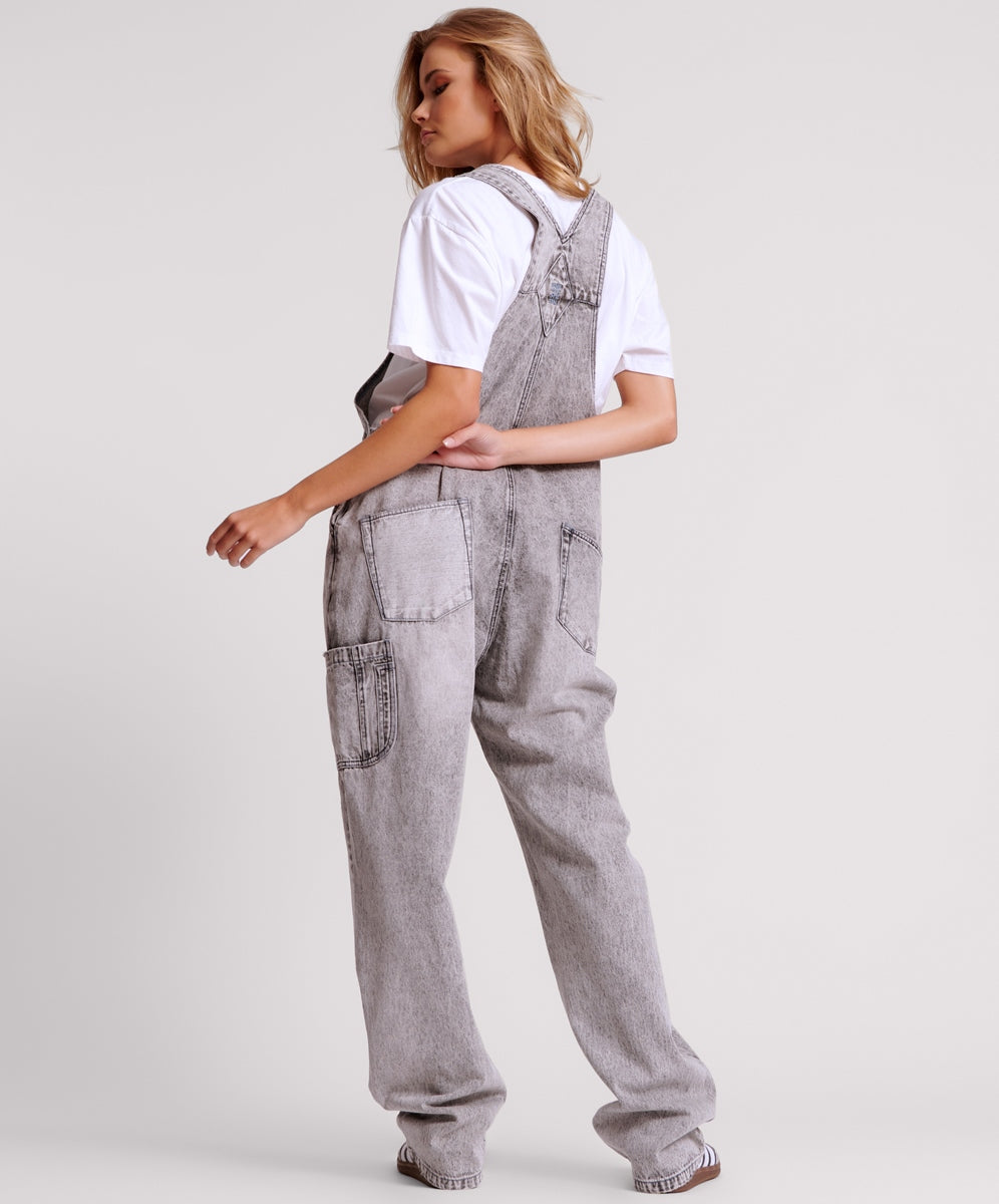 Slate Acid Denim Overalls – plainjanes