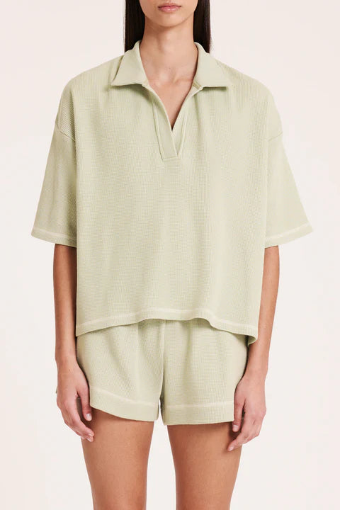 Yael Waffle Top Pistachio – plainjanes