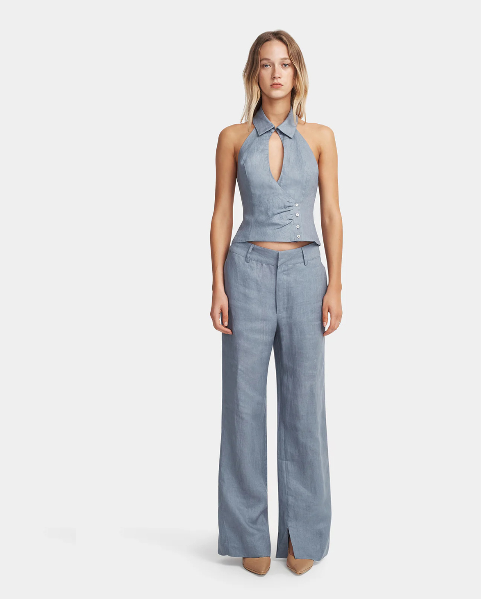 Baxter Linen Pant Slate – plainjanes